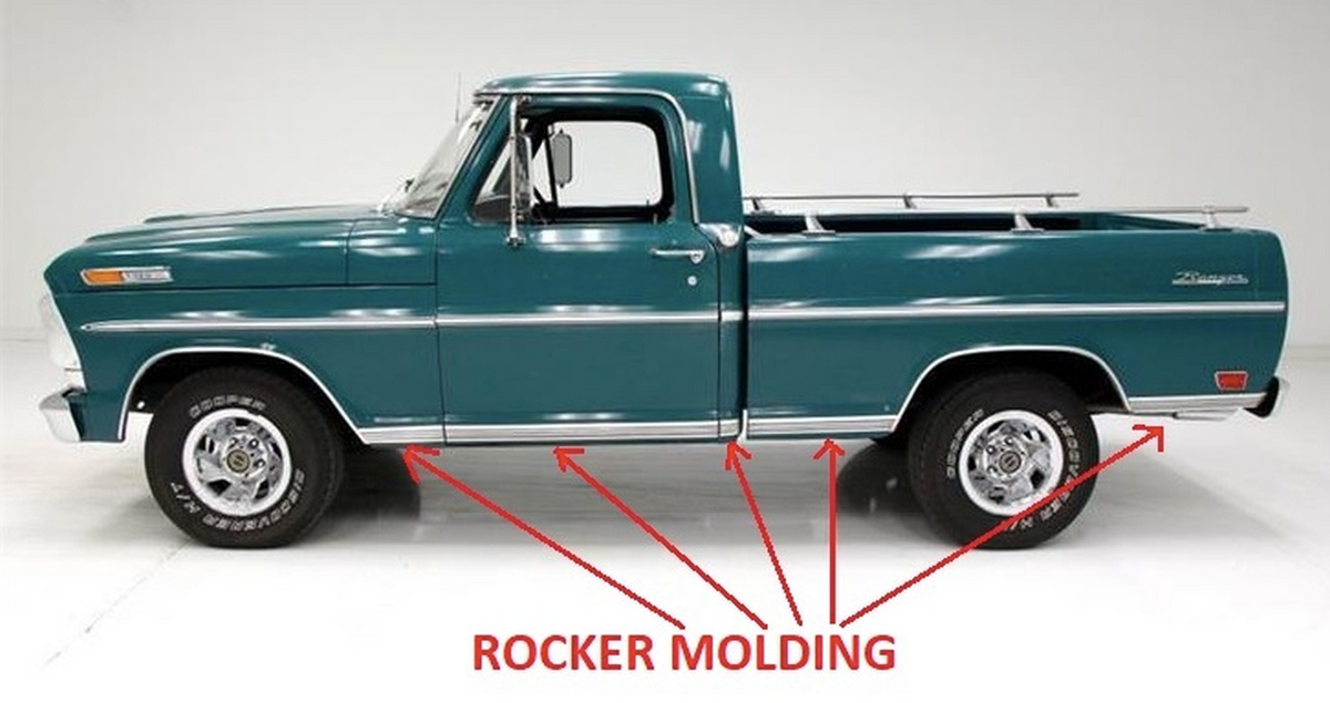 Rocker Body Molding Set (10 pc kit WITH CLIPS) Fits Short Bed 1967-72 ...