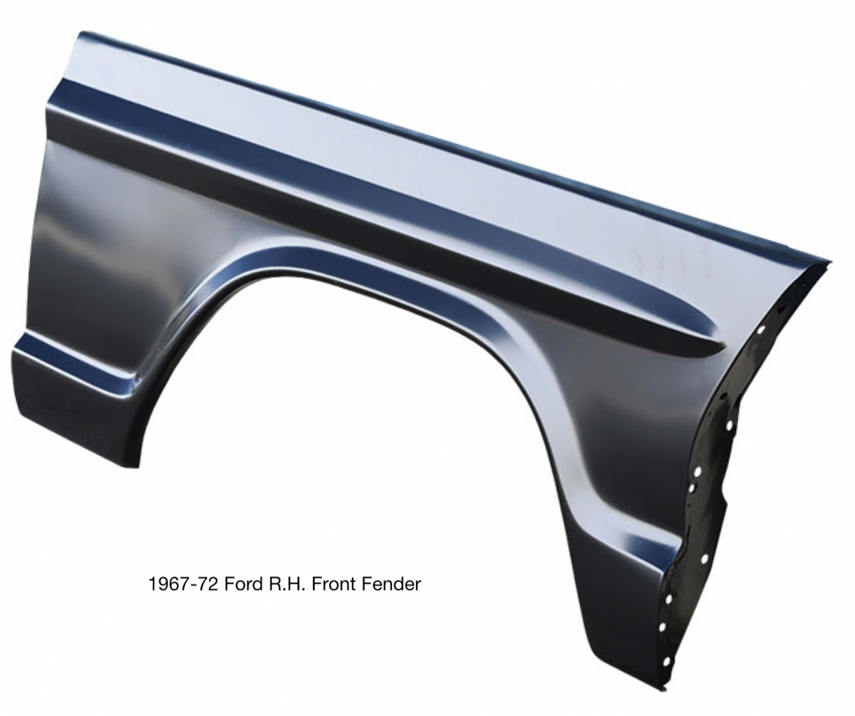 Front Fender R.H. STEEL (fits F-100, F-250) 1967-72 (C7TZ-16005-R ...
